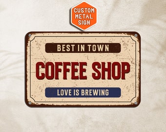 Personalized Coffee Bar, Coffee Shop Sign, Round Wooden Sign, Custom ...