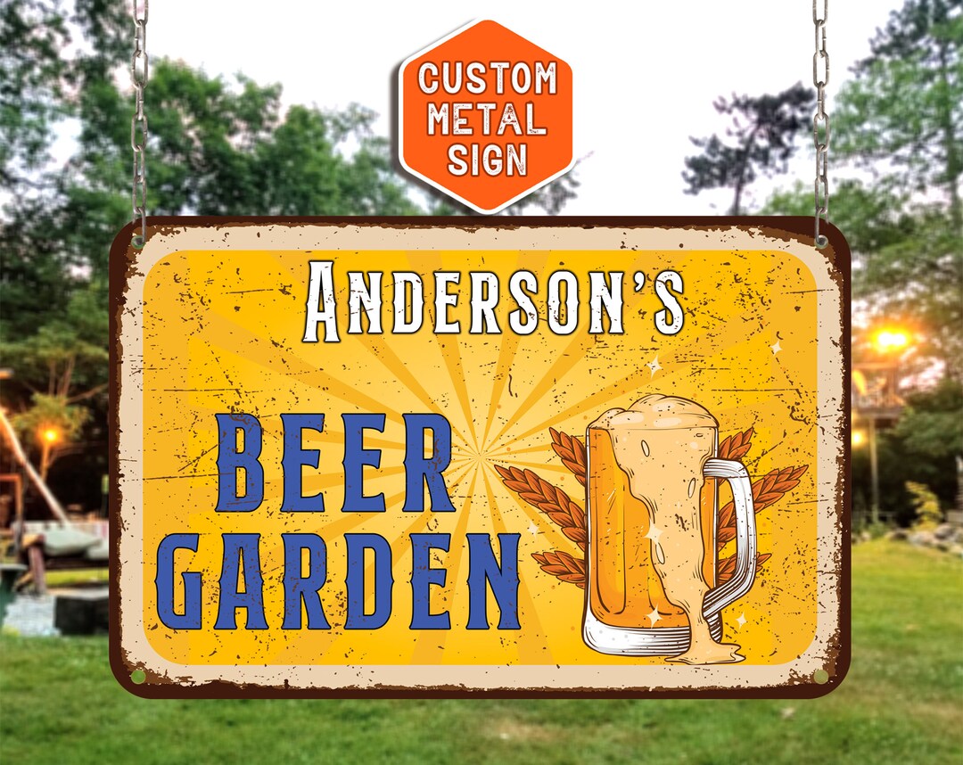 Personalised Beer Garden Sign Plaque Drinks, Custom Bar Sign, Beer ...
