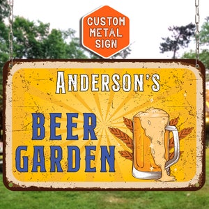 Personalised Beer Garden Sign Plaque Drinks, Custom Bar Sign, Beer ...