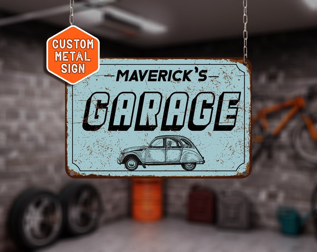 Custom Garage Metal Sign, Vintage Car Sign, Decorative Garage Sign ...