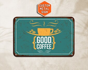 Cafe Sign, Personalized Fresh Coffee Good Food Sign, Custom Barista ...