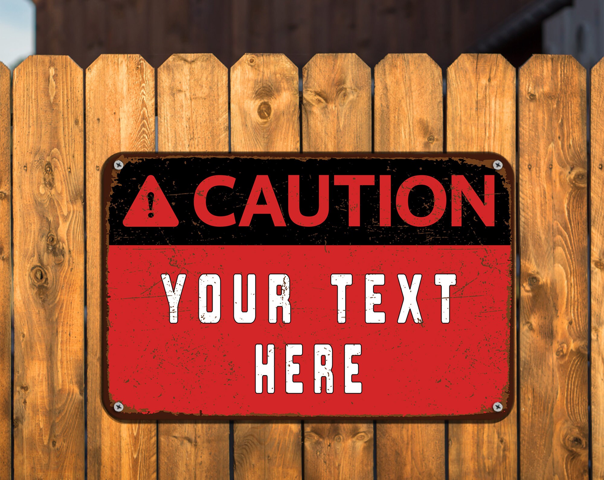 Personalized Coution Sign, Custom Text, Warning Sign, Personalised Sign ...