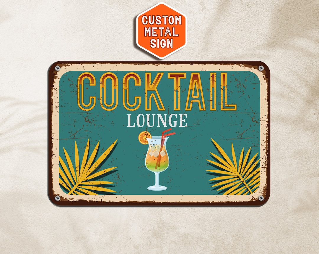 Bar Sign, Cocktail Lounge Decor, Custom Sign, Rustic Home Decor ...