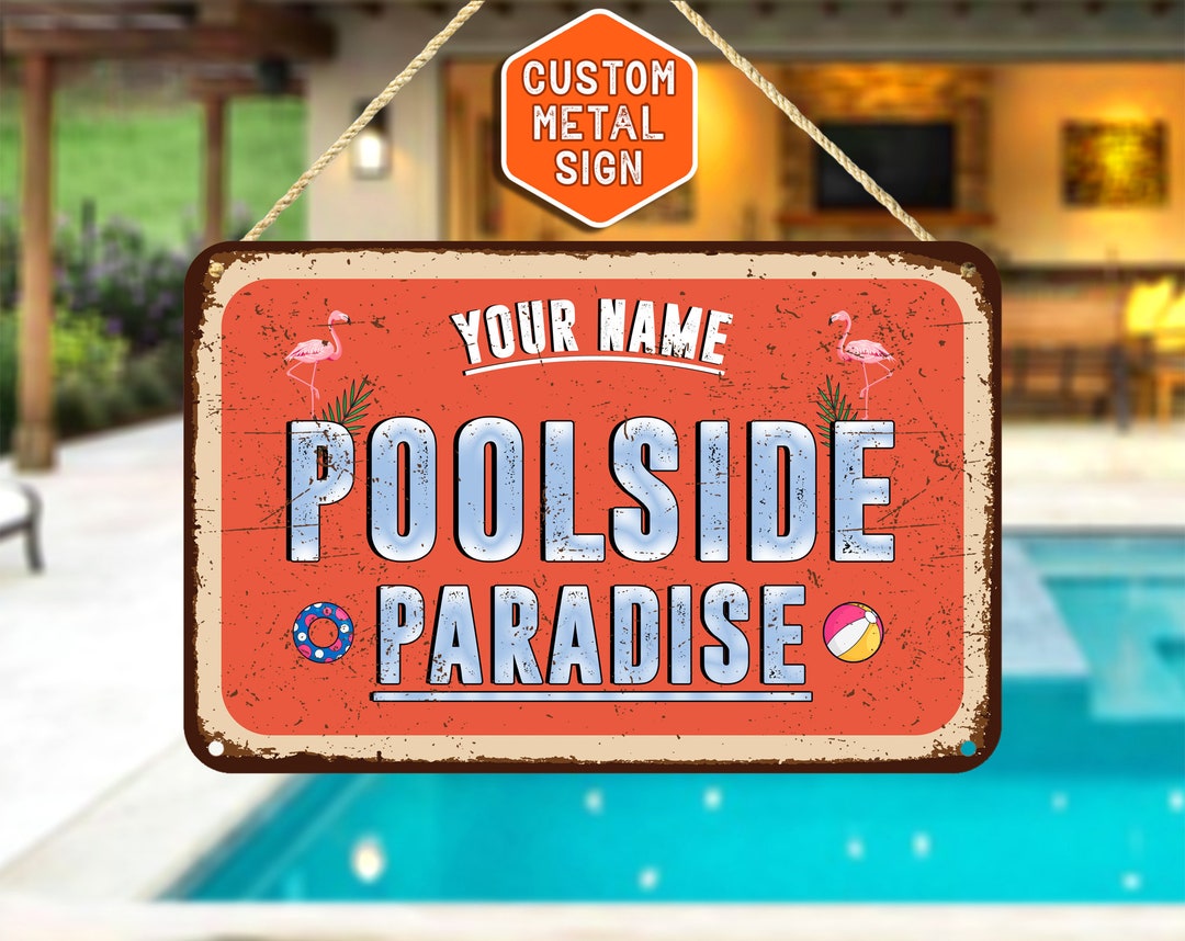 Custom Family Name Poolside Sign, Personalized Sign, Write Your Own ...