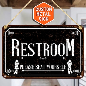 RESTROOM SIGN, Restroom Signs, Vintage Style Pub Restroom Sign ...