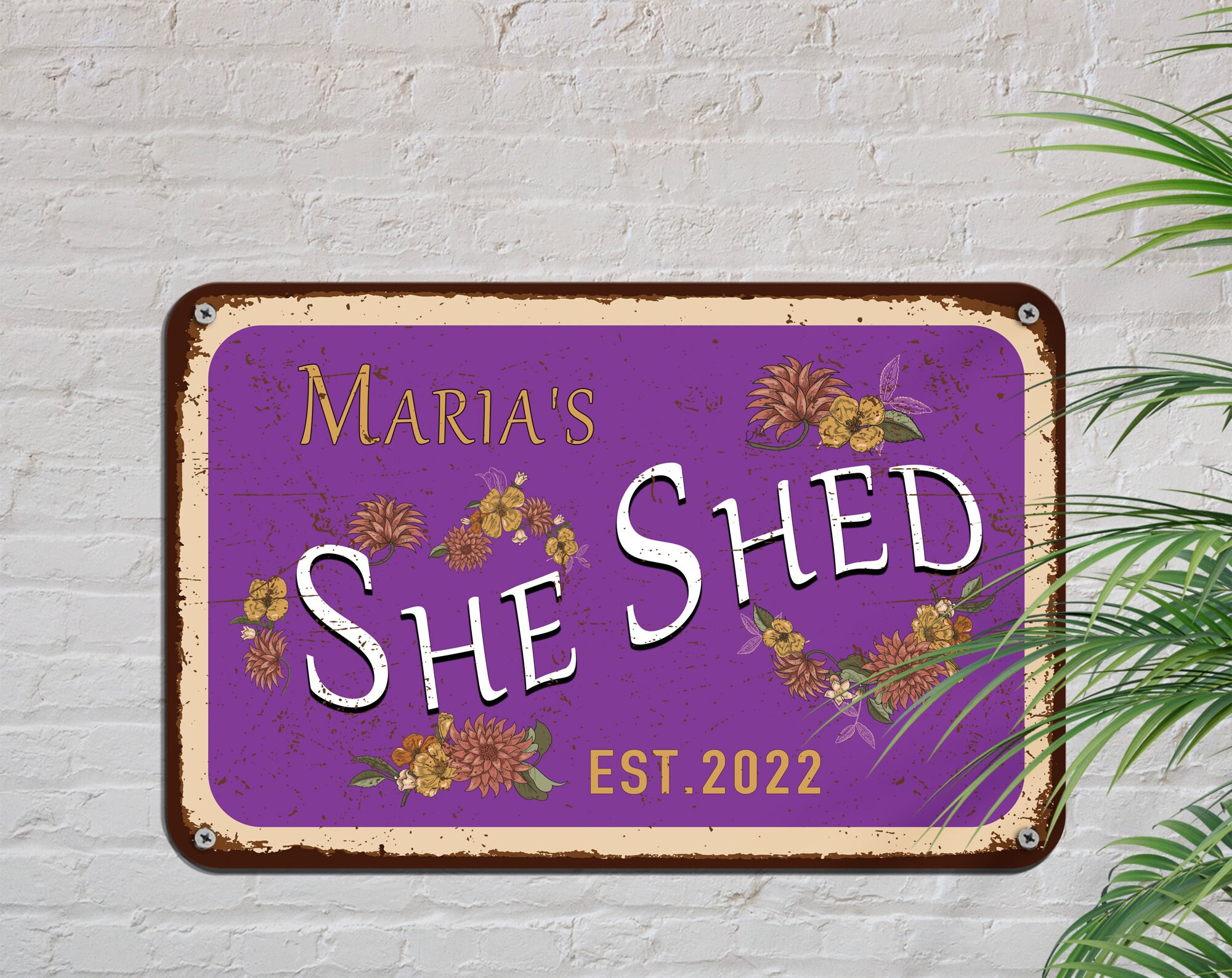 Custom She Shed Metal Sign,retro Backyard Sign, She Shed Tinplate ...