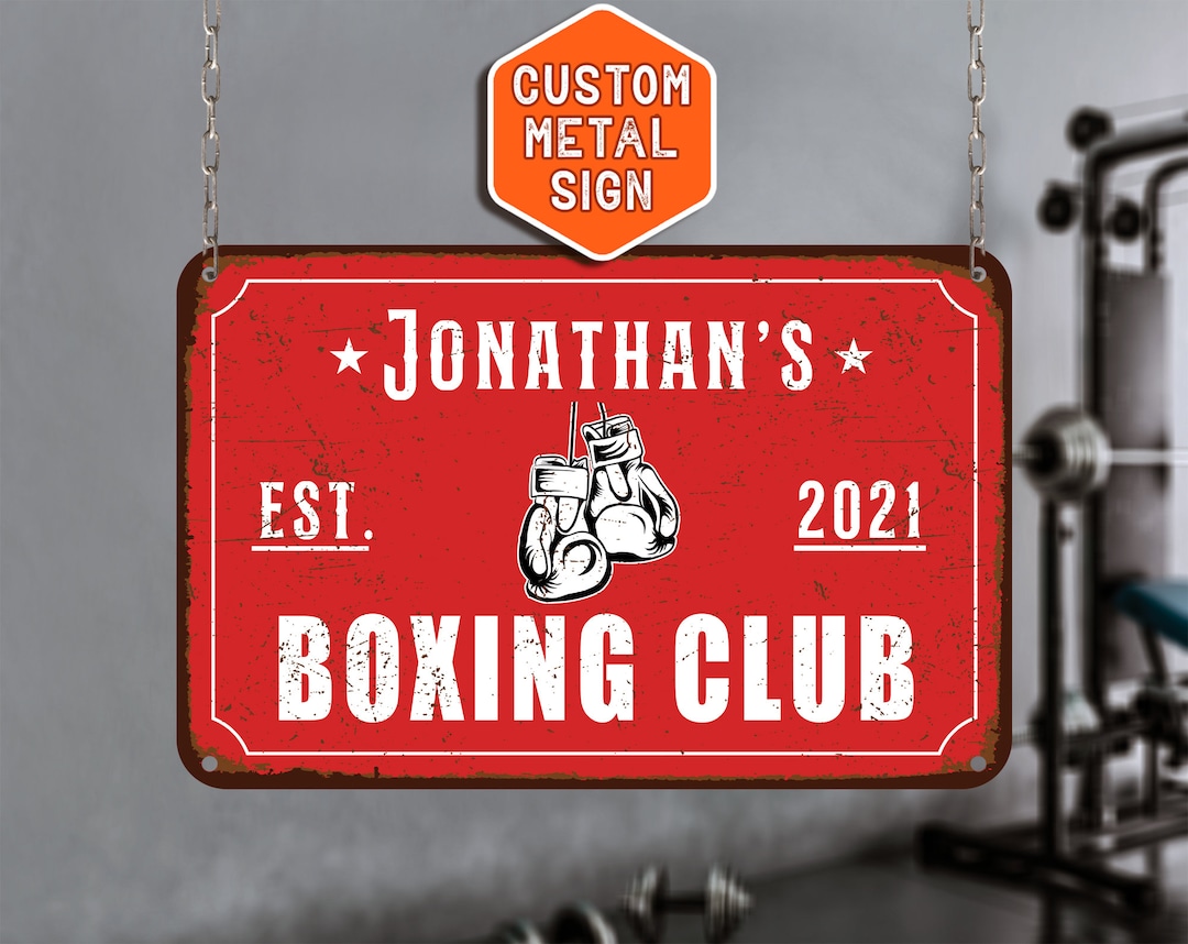 Boxing Sign Custom Metal Sign, Sports Hall Sign , Vintage Tinplate ...