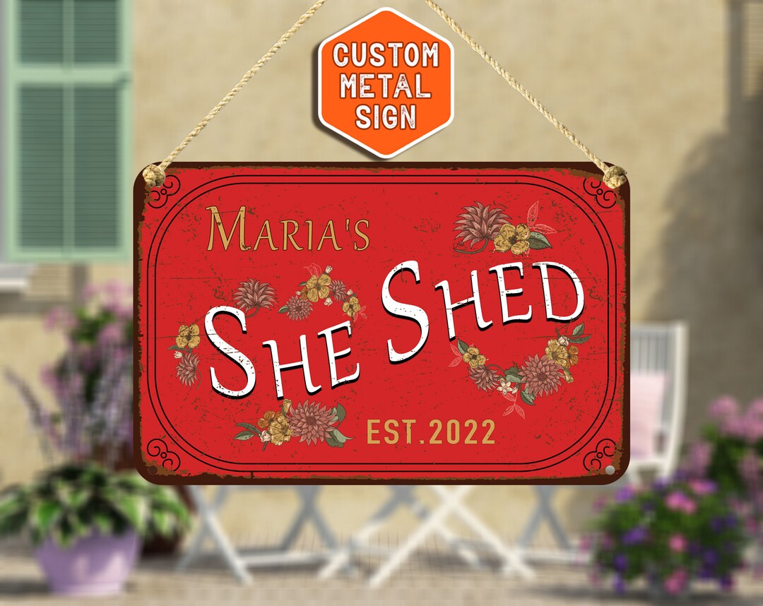 Custom She Shed Metal Sign,retro Backyard Sign, She Shed Tinplate ...