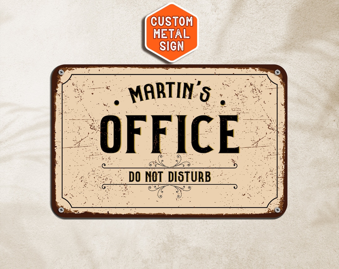 Custom Office Metal Sign, Personalized Office Signs, Business Wall ...