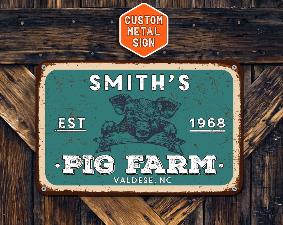 Family Pig Farm Sign, Custom Pig Barn Sign, Pig Farm, Family Pig ...