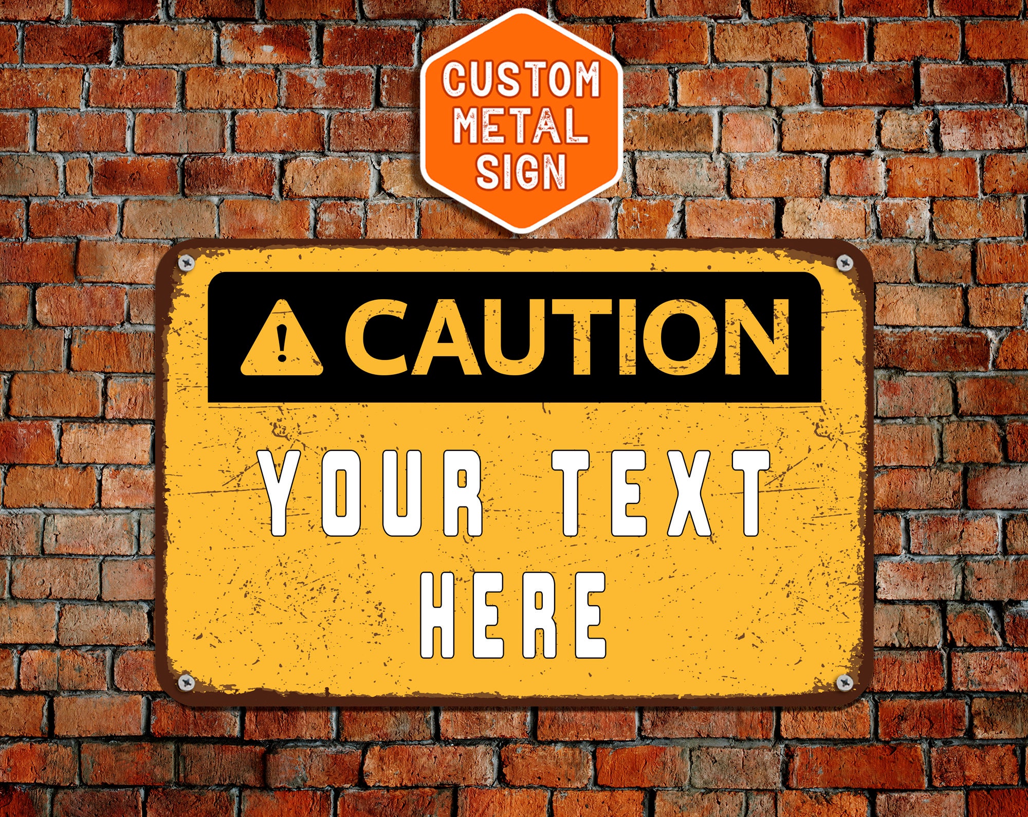 Personalized Coution Sign, Custom Text, Warning Sign, Personalised Sign ...