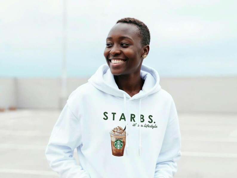 Personalised Name Starbucks Coffee Lover Hoodie: Trendy Unisex Jumper ...