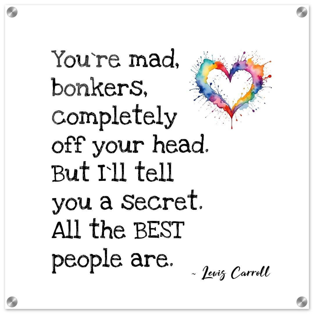 Alice in Wonderland Wall Art, Famous Quote by Lewis Carroll. Square ...