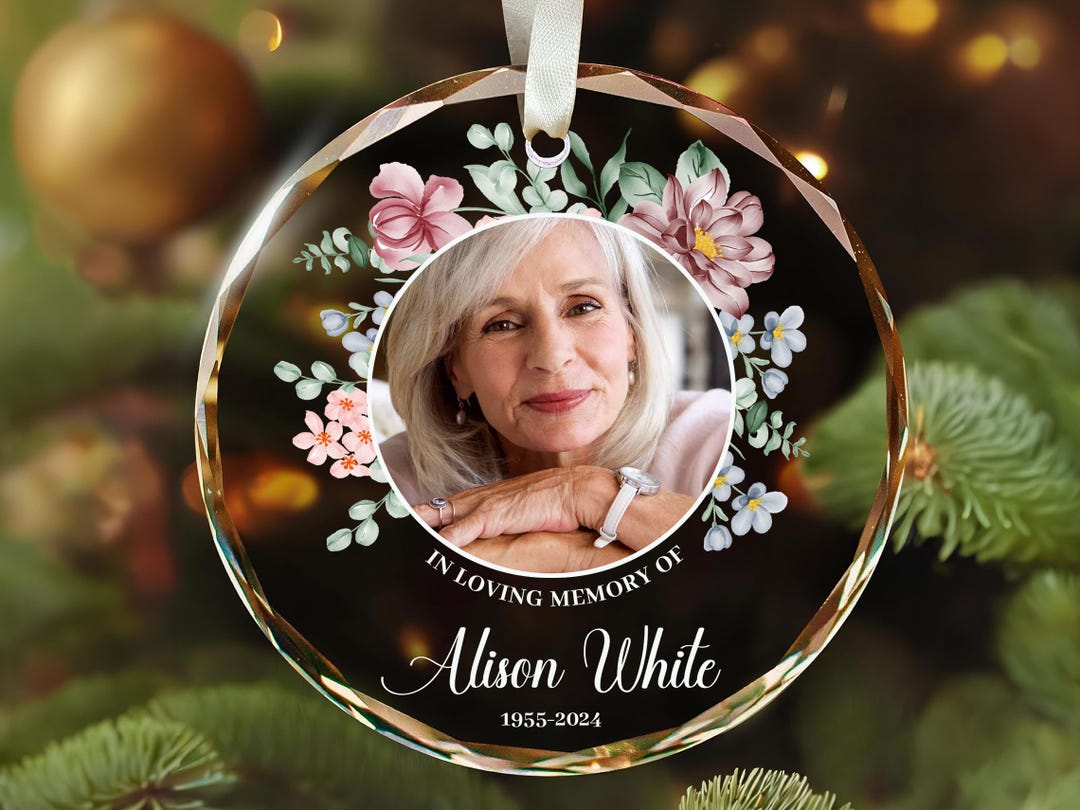 Memorial Christmas Glass Ornament, in Loving Memory Christmas Ornament ...