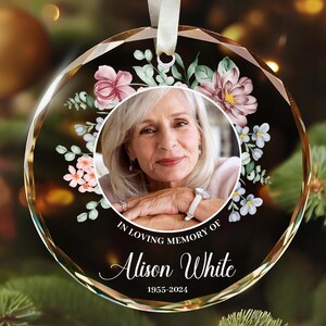 Memorial Christmas Glass Ornament, in Loving Memory Christmas Ornament ...