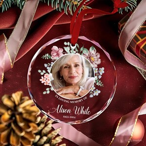 Memorial Christmas Glass Ornament, in Loving Memory Christmas Ornament ...