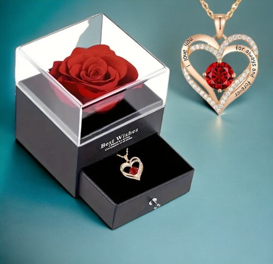 Eternal Rose-love Heart Necklace Valentines Gift Box Gift for ...