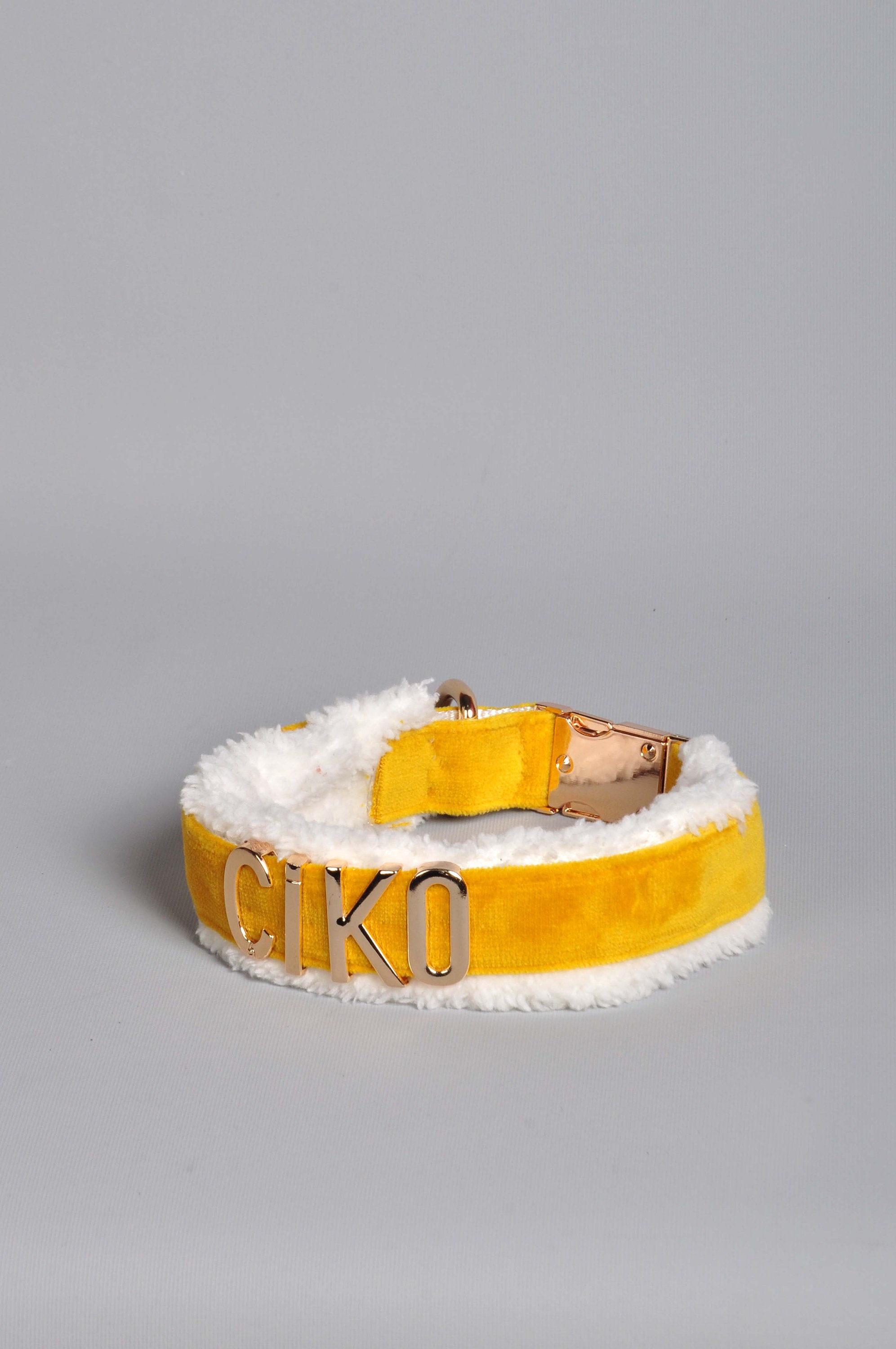 Personalized Dog Collar, Gold Letter Plush Personalized Collar ...