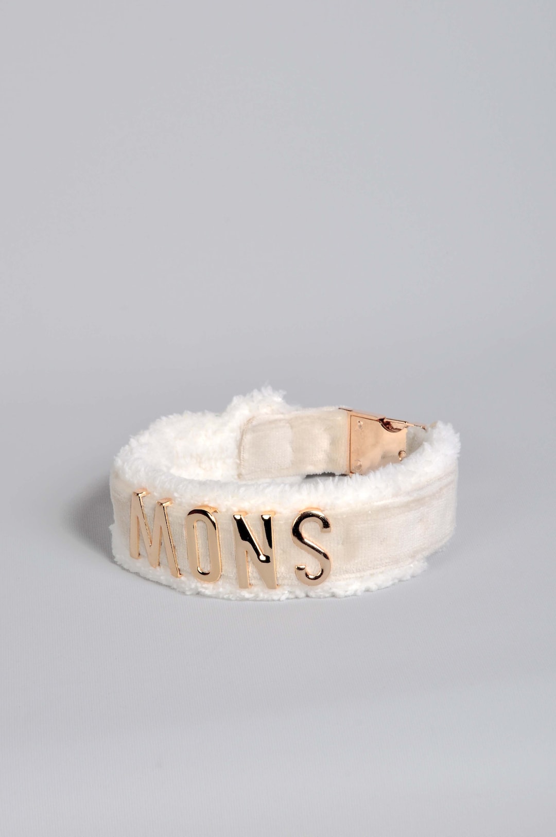 Personalized Dog Collar, Gold Letter Plush Personalized Collar ...