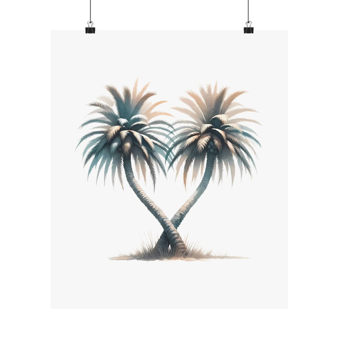 Palm Tree Heart Poster A Symbol of Natural Love and Harmony Matte 17x20 ...