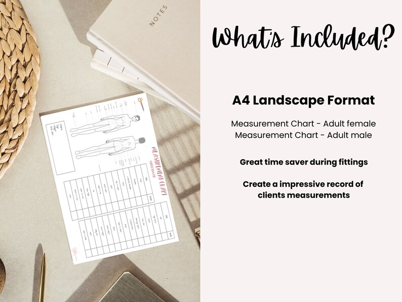 Sewing Measurement Chart Planner Sewing Digital Measurement Sew ...