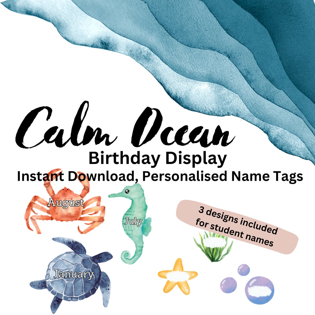 Ocean Birthday Display, Under the Sea, Ocean Classroom Decor Printable ...