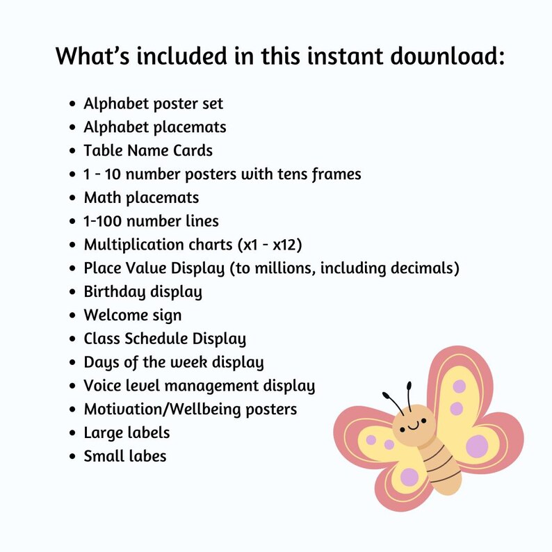 Busy Bugs Classroom Decor Printable Bundle, Instant Download Teacher ...