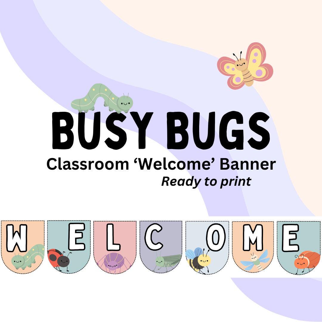 Busy Bugs Printable Classroom Welcome Banner, Classroom Display - Etsy
