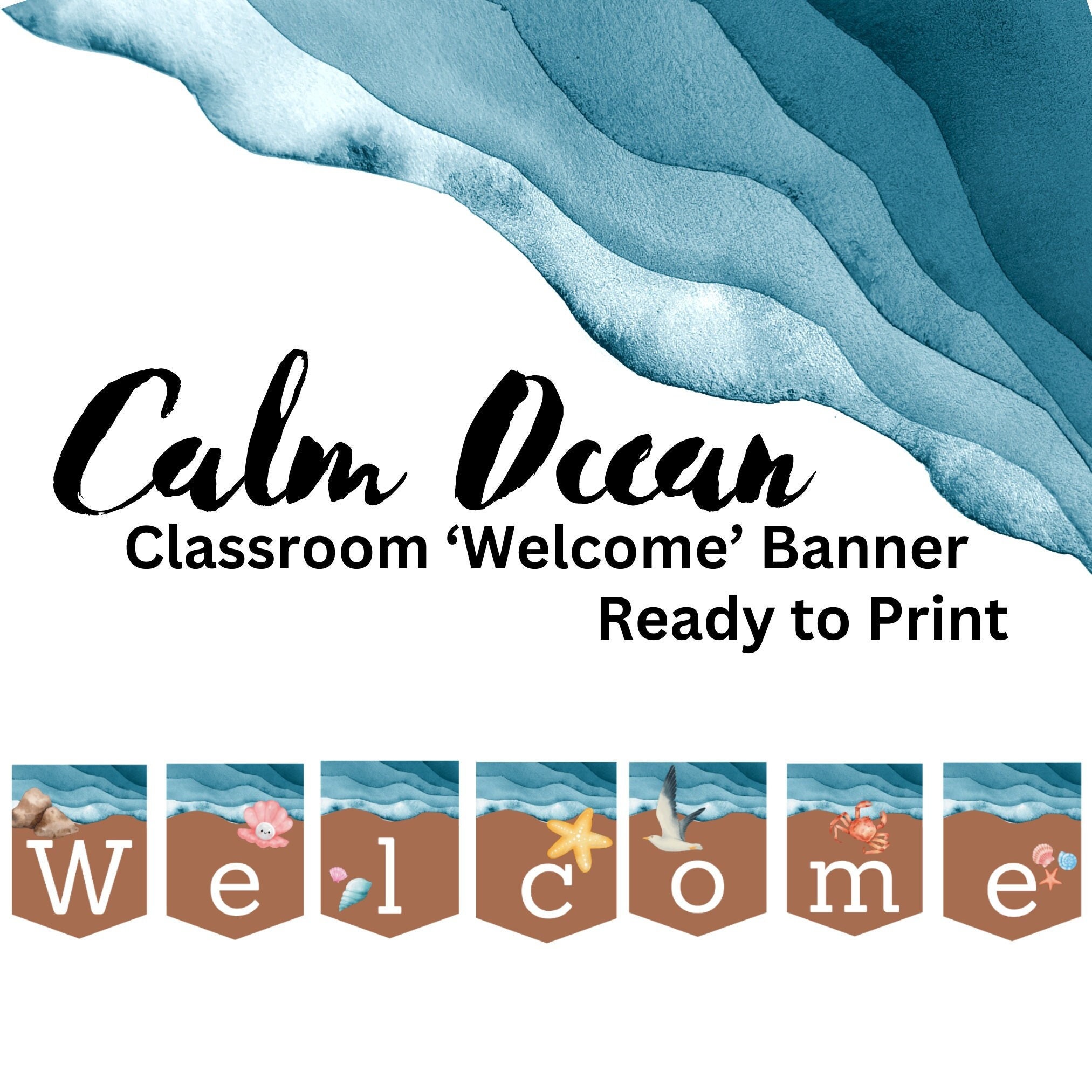 Ocean Classroom Welcome Banner, Sign, Classroom Decor Printable - Etsy