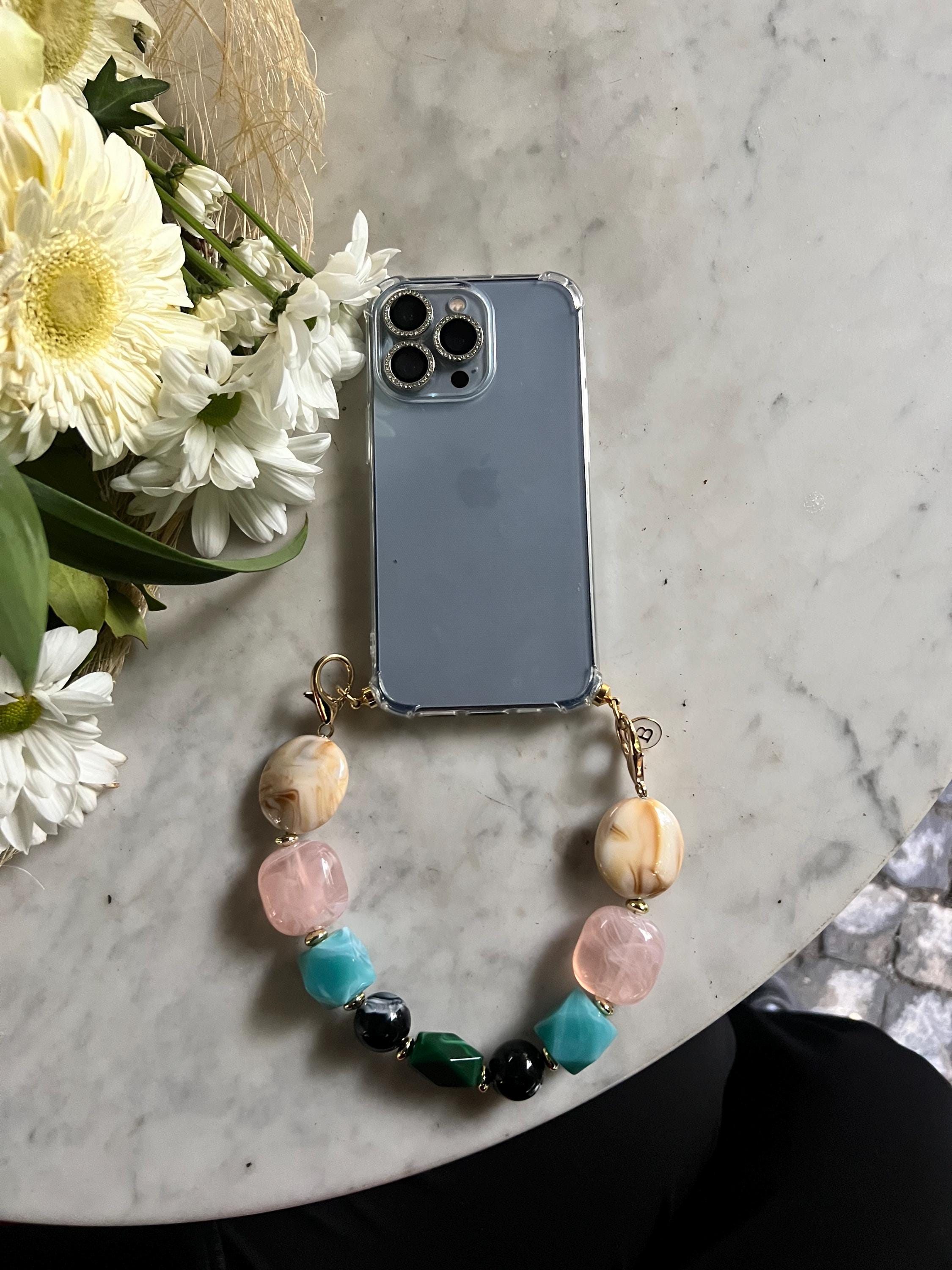 Handmade Beaded Phone Strap Stylish Phone Wristlet With Natural Stone ...