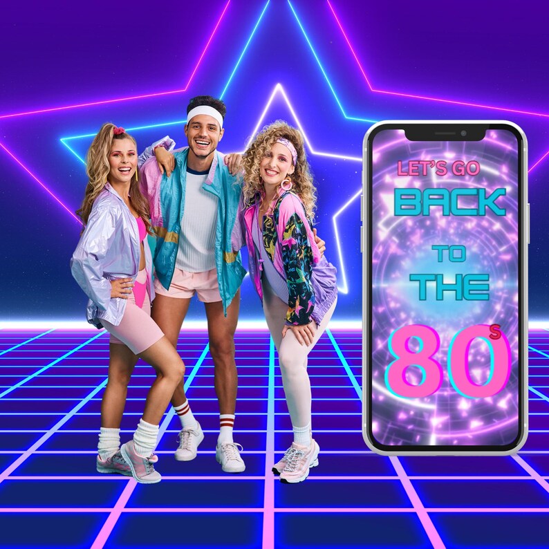 Back to the 80s Party Invitation. 80s Party Invitation, Eighties Retro ...