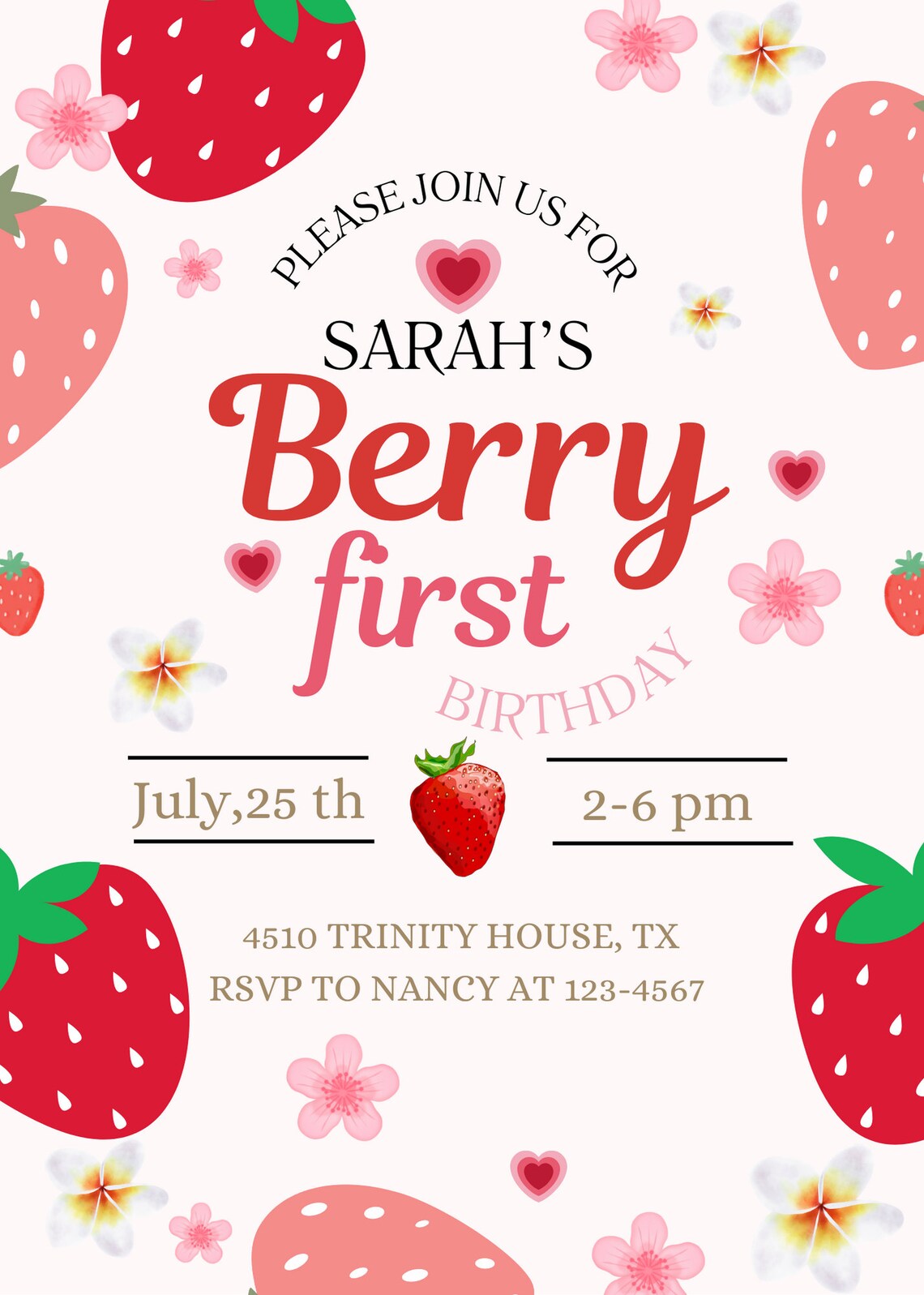 Evite Berry First Birthday Invitation Template, Berry First Birthday ...