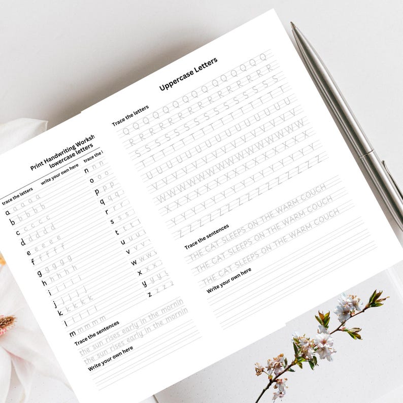 Printable Handwriting Worksheets – 7 Pages | Letter, Word, and Sentence ...