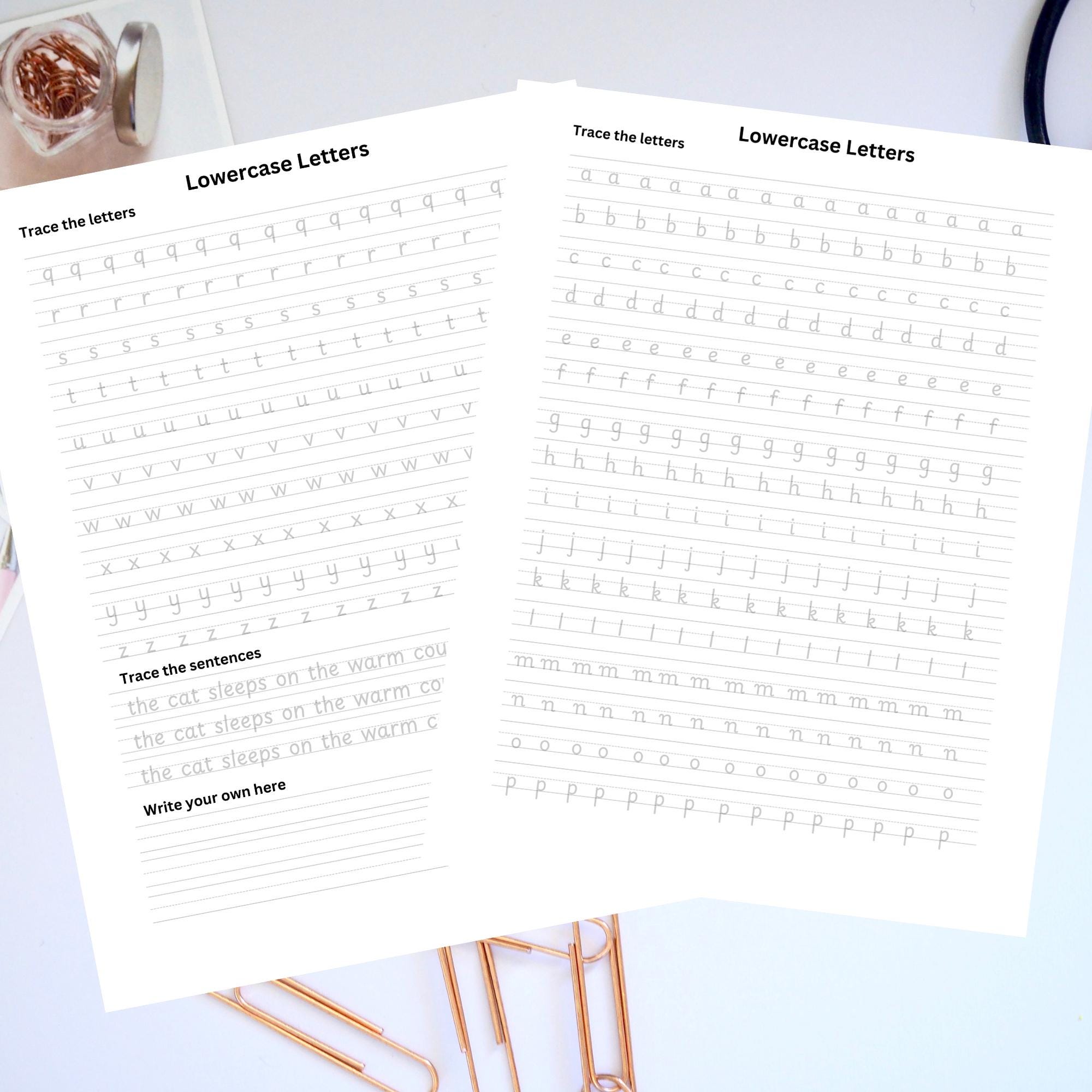 Printable Handwriting Worksheets – 7 Pages | Letter, Word, and Sentence ...