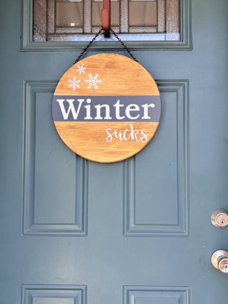 Winter Door Hanger-winter Sign-front Door Hanger-front Porch Decor ...