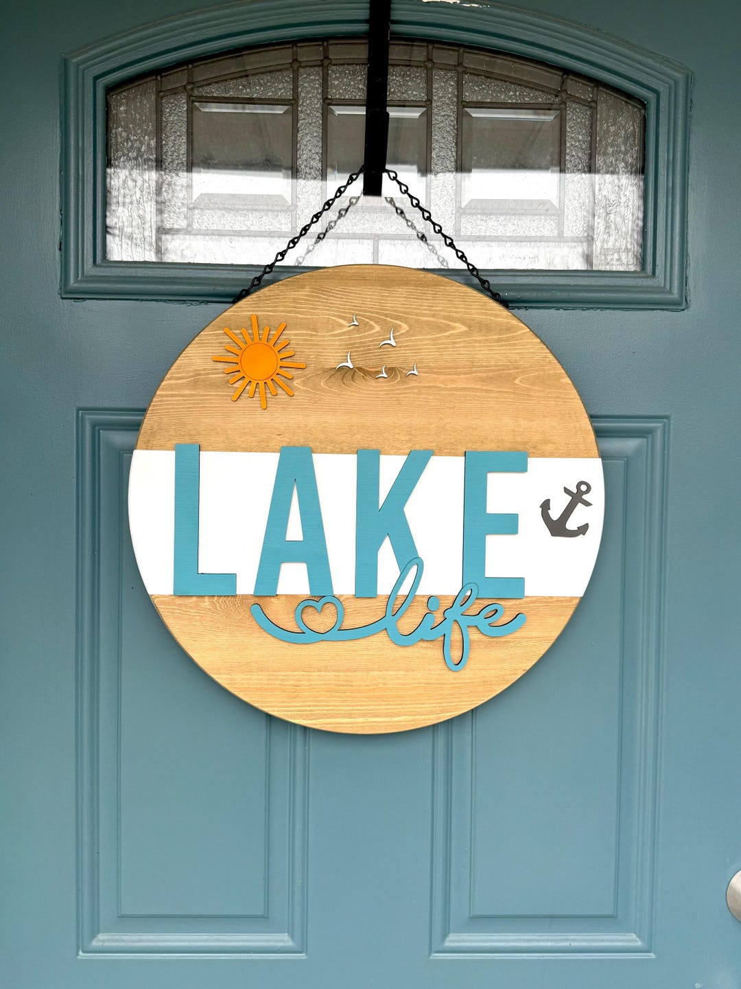 Lake Life Door Hanger-summer Door Hanger-front Porch Decor-beach Decor ...