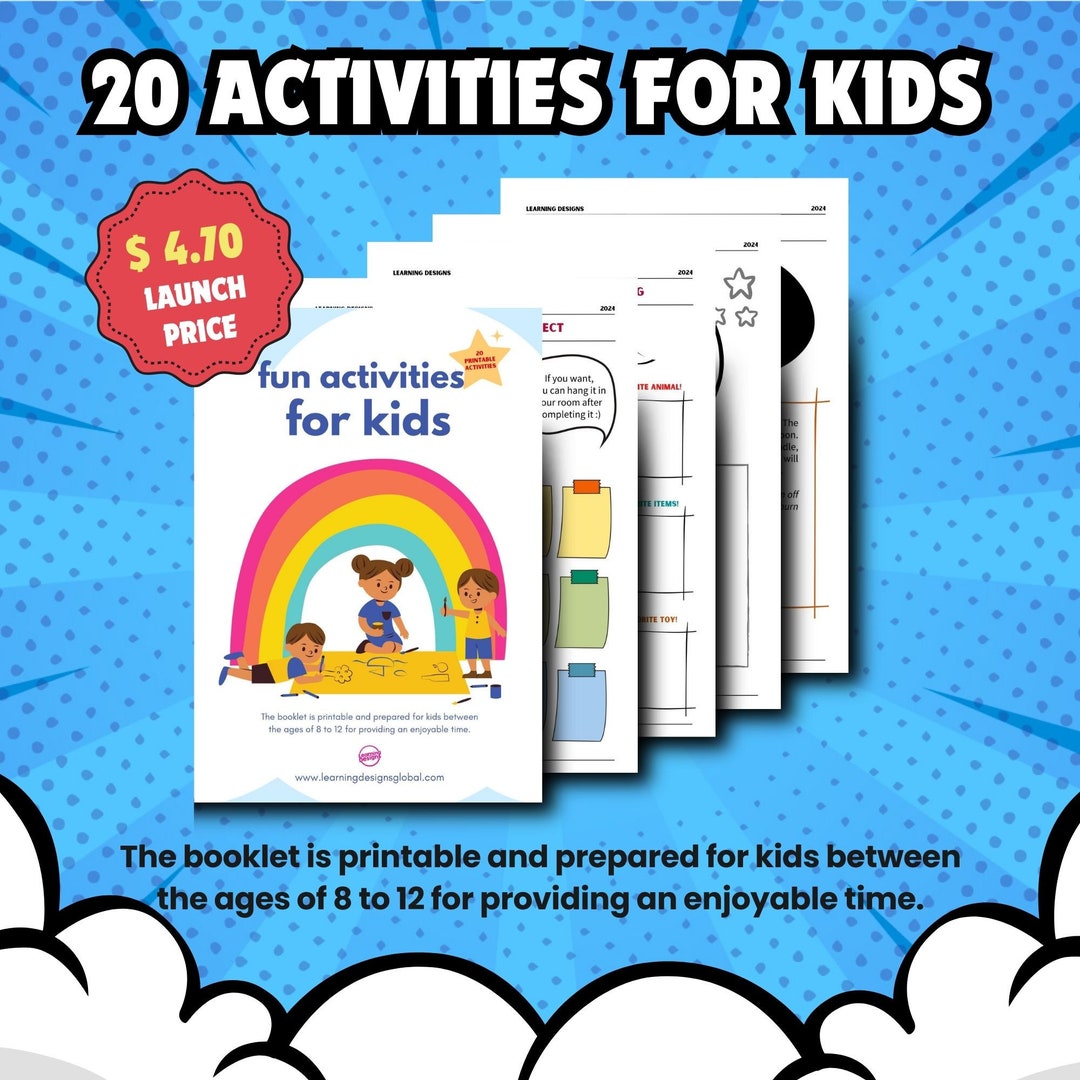 Fun Activities for Kids, Printable Activity Booklet, 8 to 12 Years Old ...