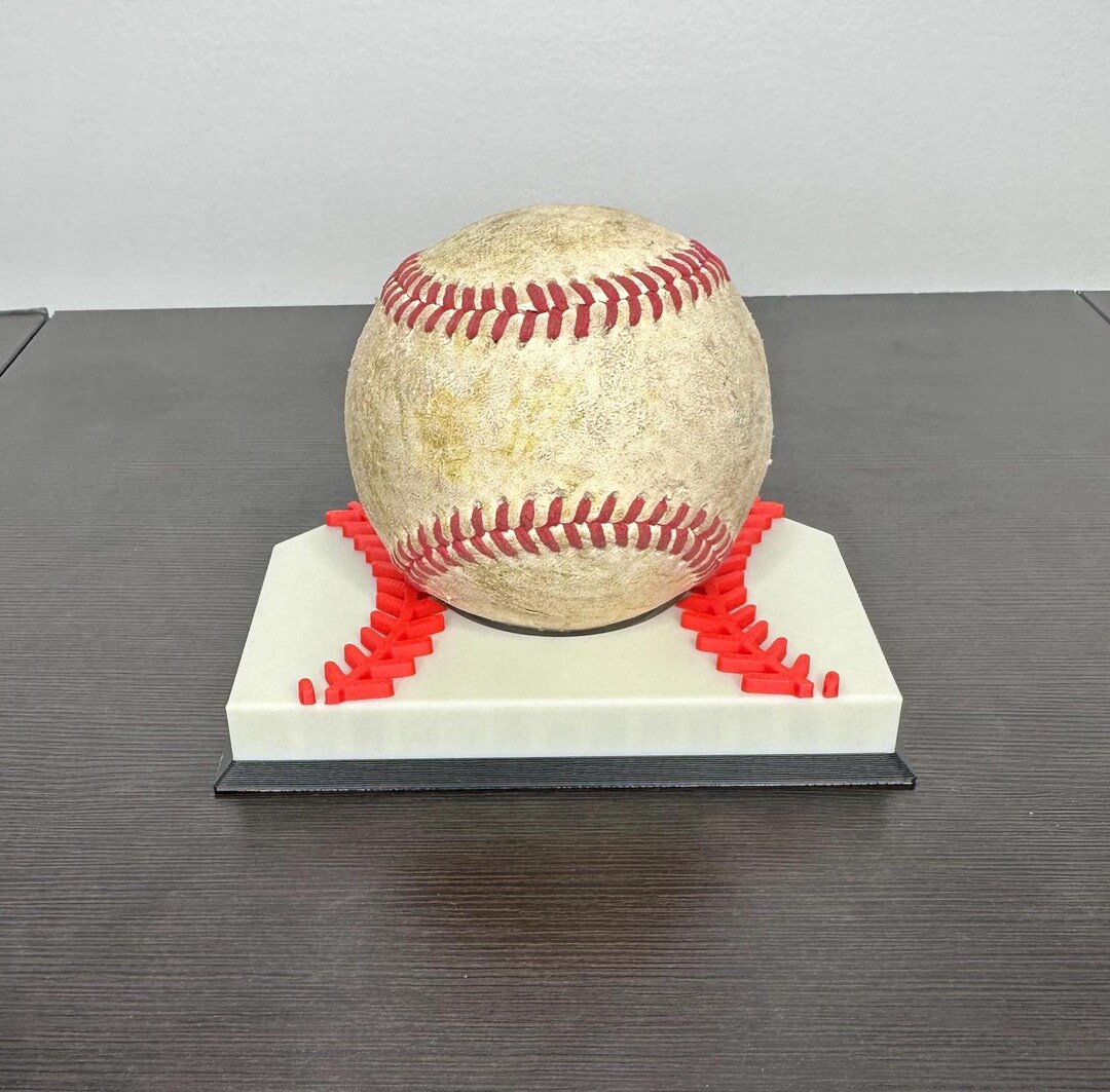 Baseball Display Stand – Home Plate Shape With Laces, Holds Game Ball ...