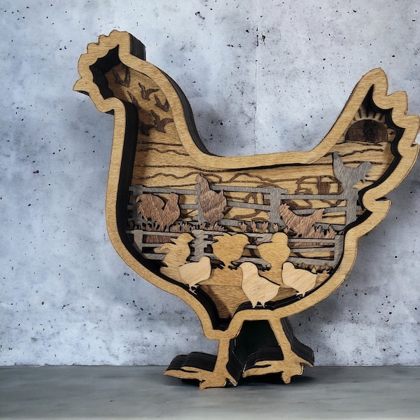 Wooden Chickens - Etsy