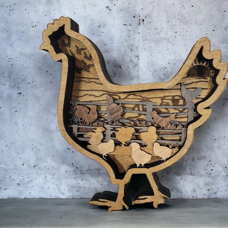 Wooden Chickens - Etsy