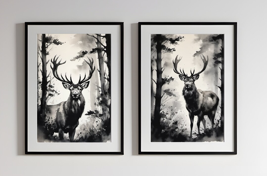 Stag Painting, Stag Printable Wall Art, Printable Stag Art, Watercolor ...