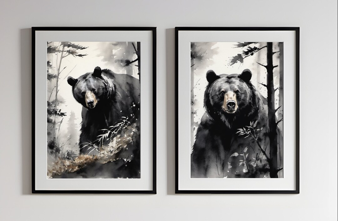 Bear Painting, Bear Printable Wall Art, Printable Bear Art, Watercolor ...