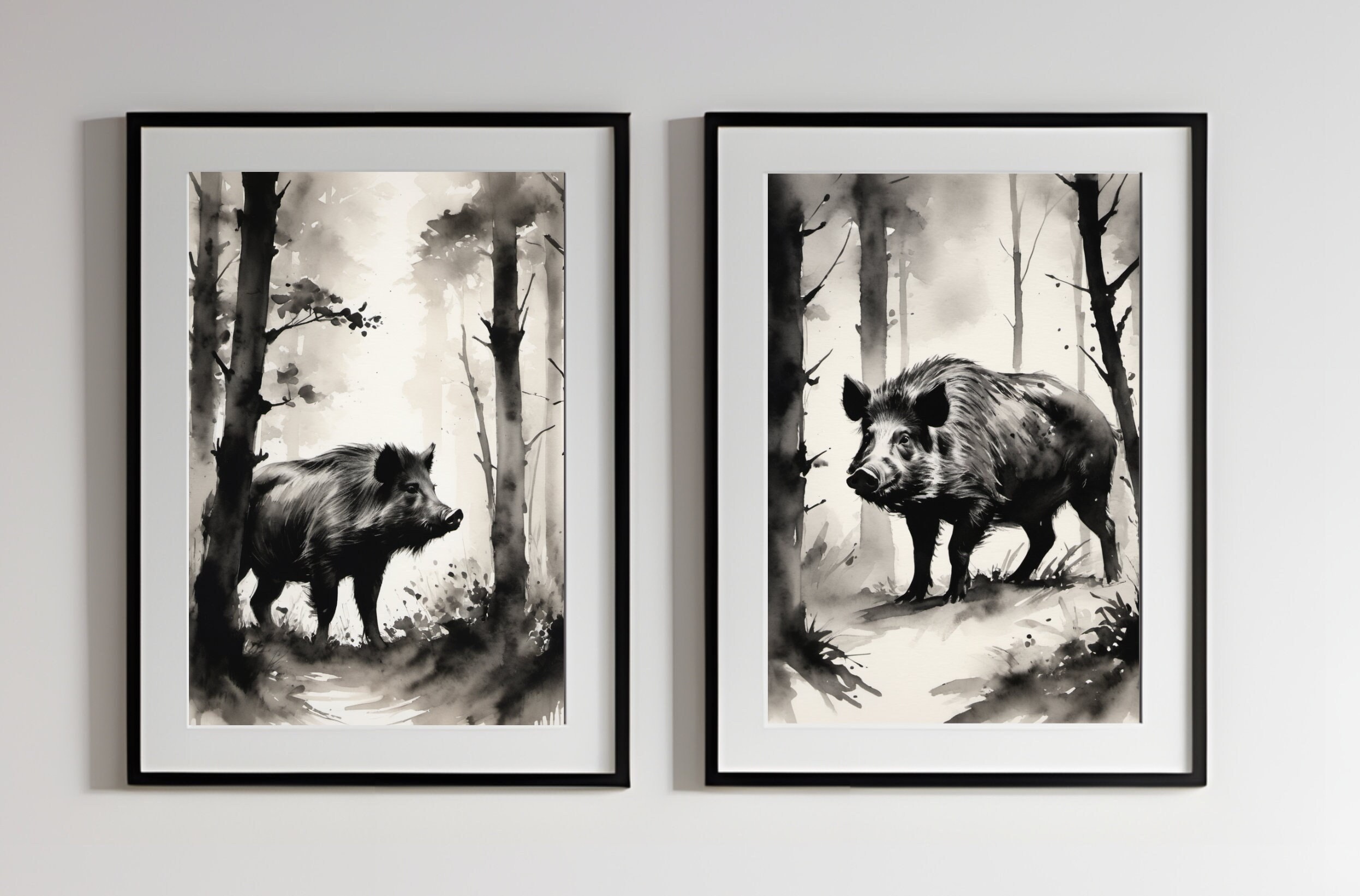 Wild Boar Painting, Wild Boar Printable Wall Art, Printable Wild Boar ...