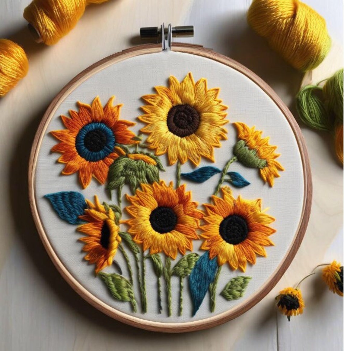 Sunflower Embroidery, Sunshine Design, Floral Embroidery Design ...