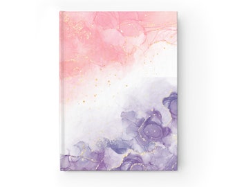 Handmade Pocket Notebook With Marbled Pattern Pink and Purple Hand ...