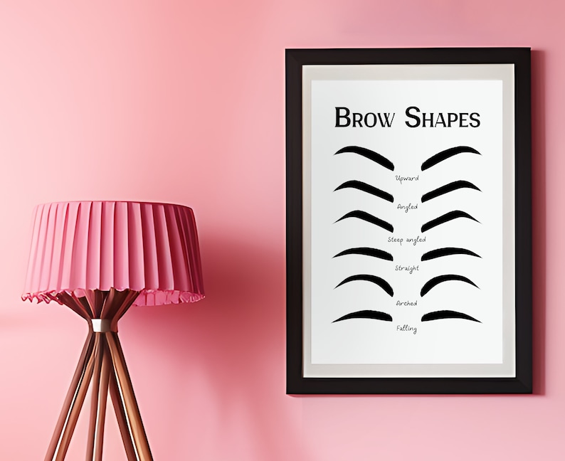 Eyebrow Shapes Print, Brow Shapes Poster, Braw Salon Decor, Brow Tech ...