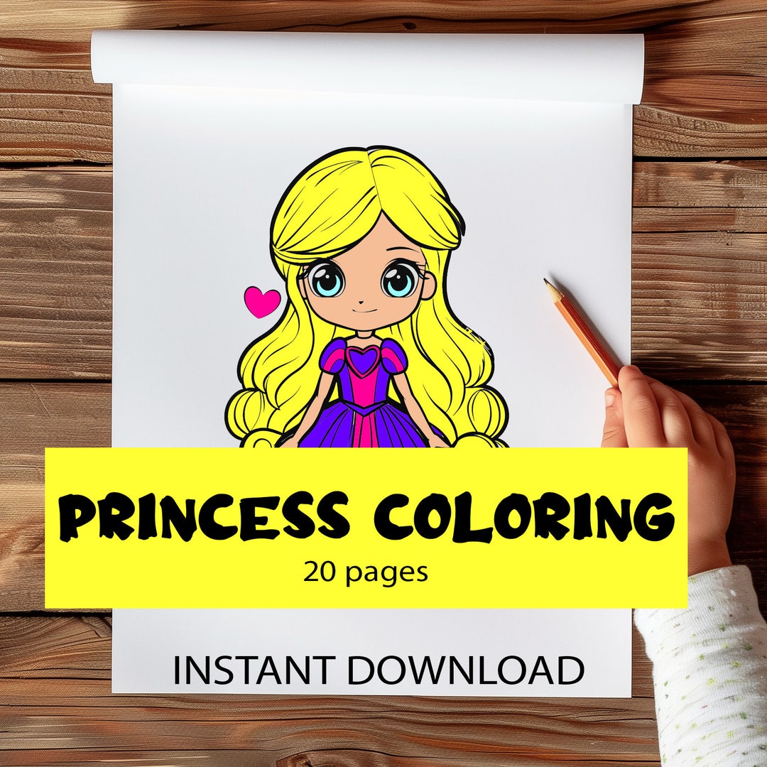 Cute Kawaii Princess Coloring Book for Girls, Kids Coloring Pages ...