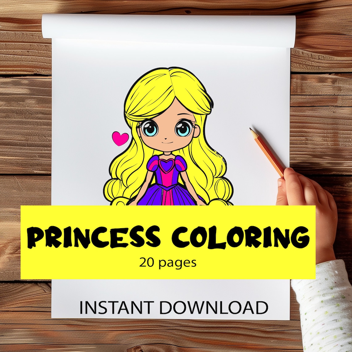 Cute Kawaii Princess Coloring Book for Girls, Kids Coloring Pages ...