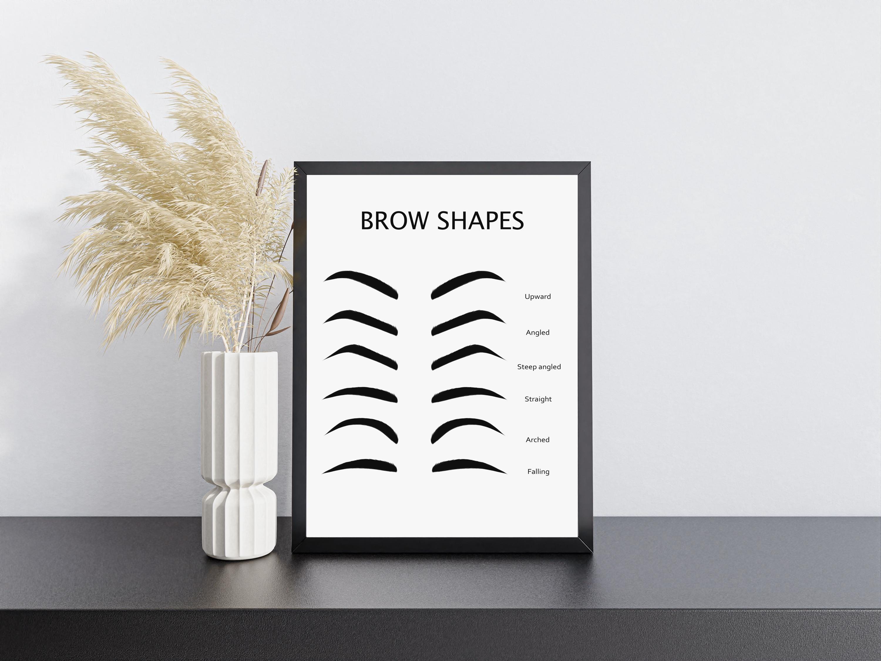 Eyebrow Shapes Print, Brow Shapes Poster, Braw Salon Decor, Brow Tech ...
