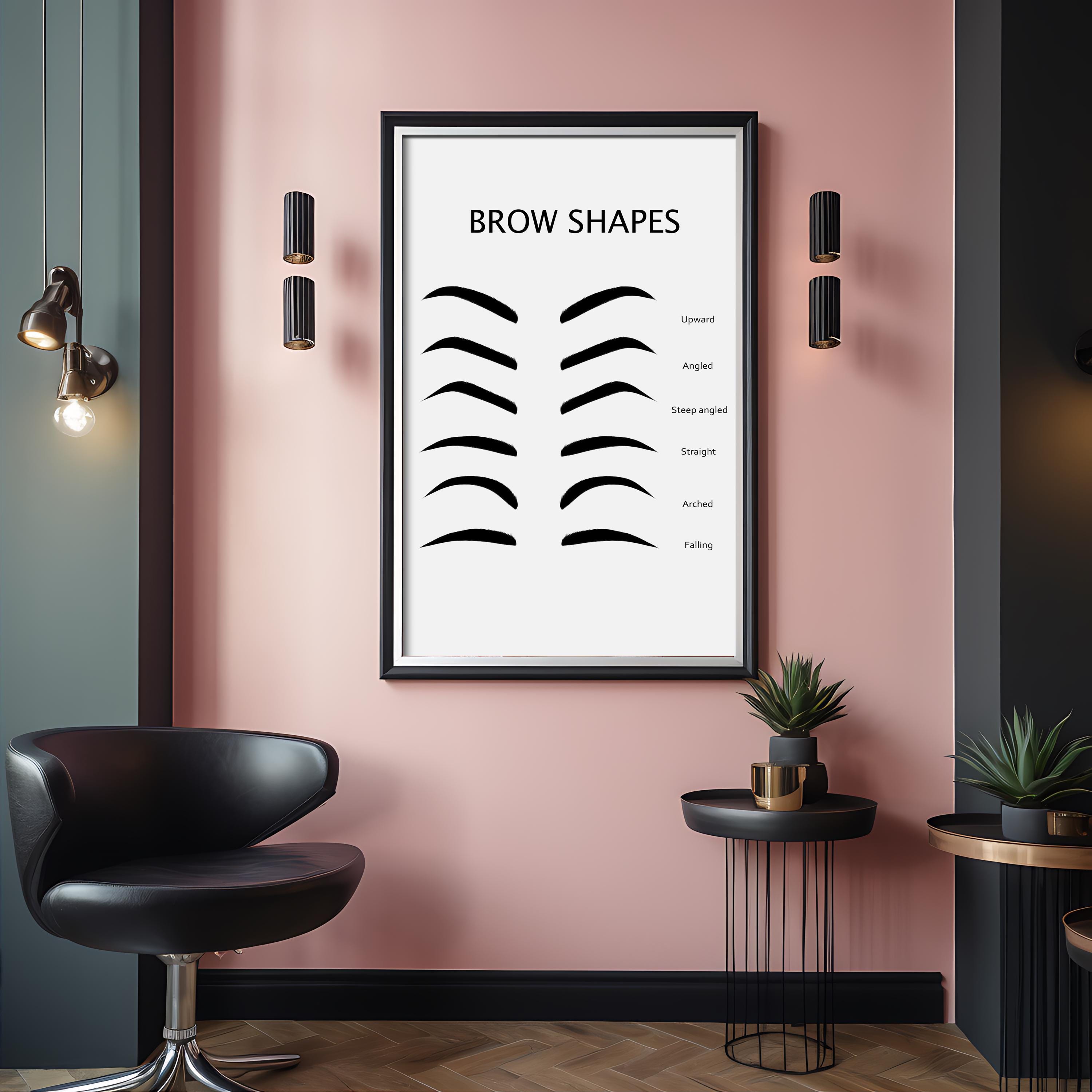 Eyebrow Shapes Print, Brow Shapes Poster, Braw Salon Decor, Brow Tech ...